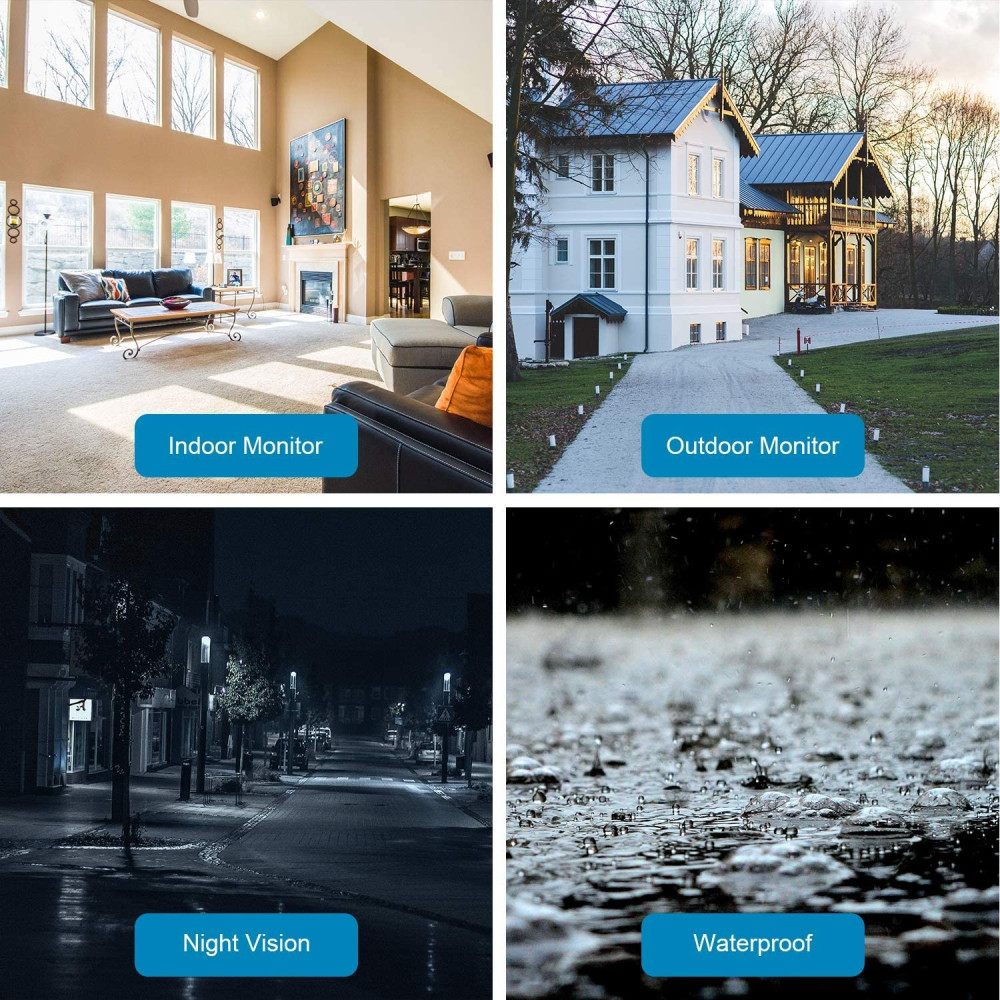 EVERSECU 8CH Wireless Security Camera System with HD Monitor