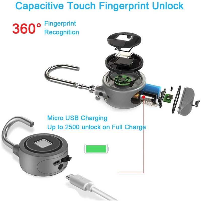 MEGAFEIS Fingerprint Bluetooth Padlock - Secure & Waterproof