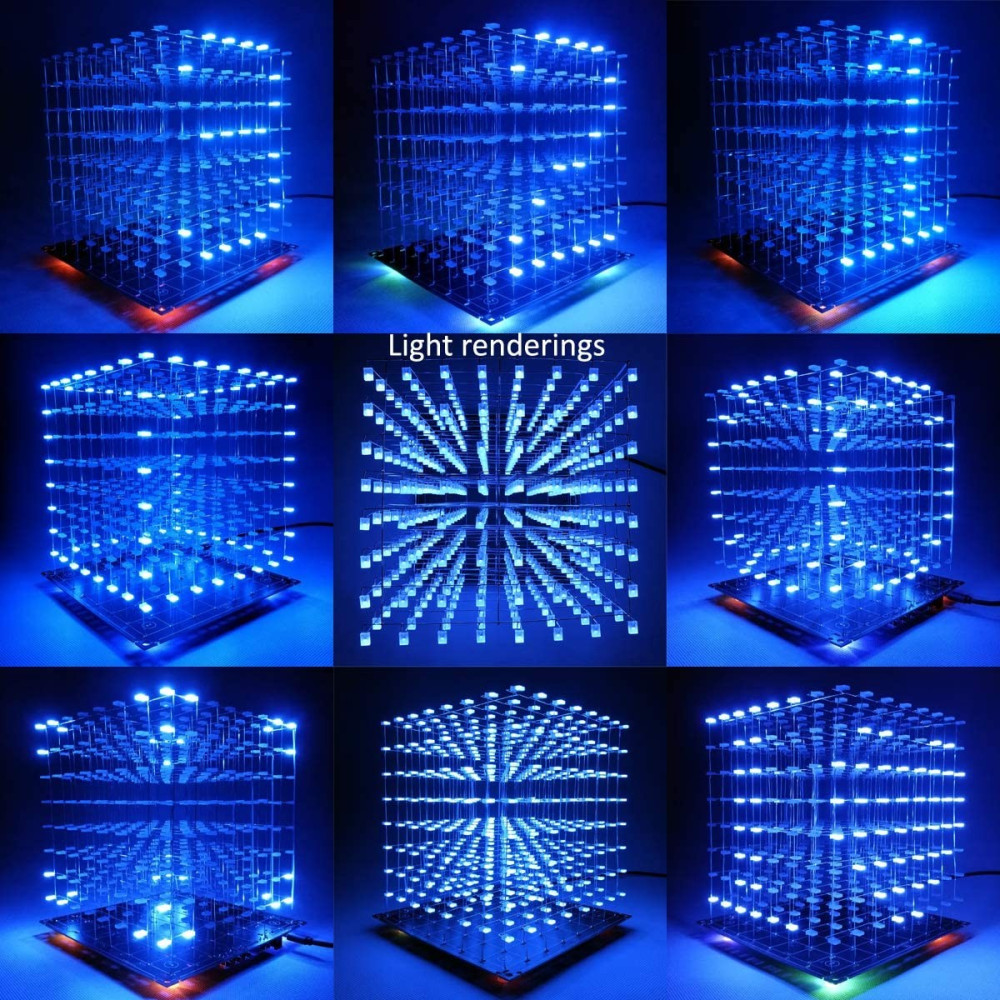 DIY 3D LED Cube Light Kit - Creative Electronic Project for Teens