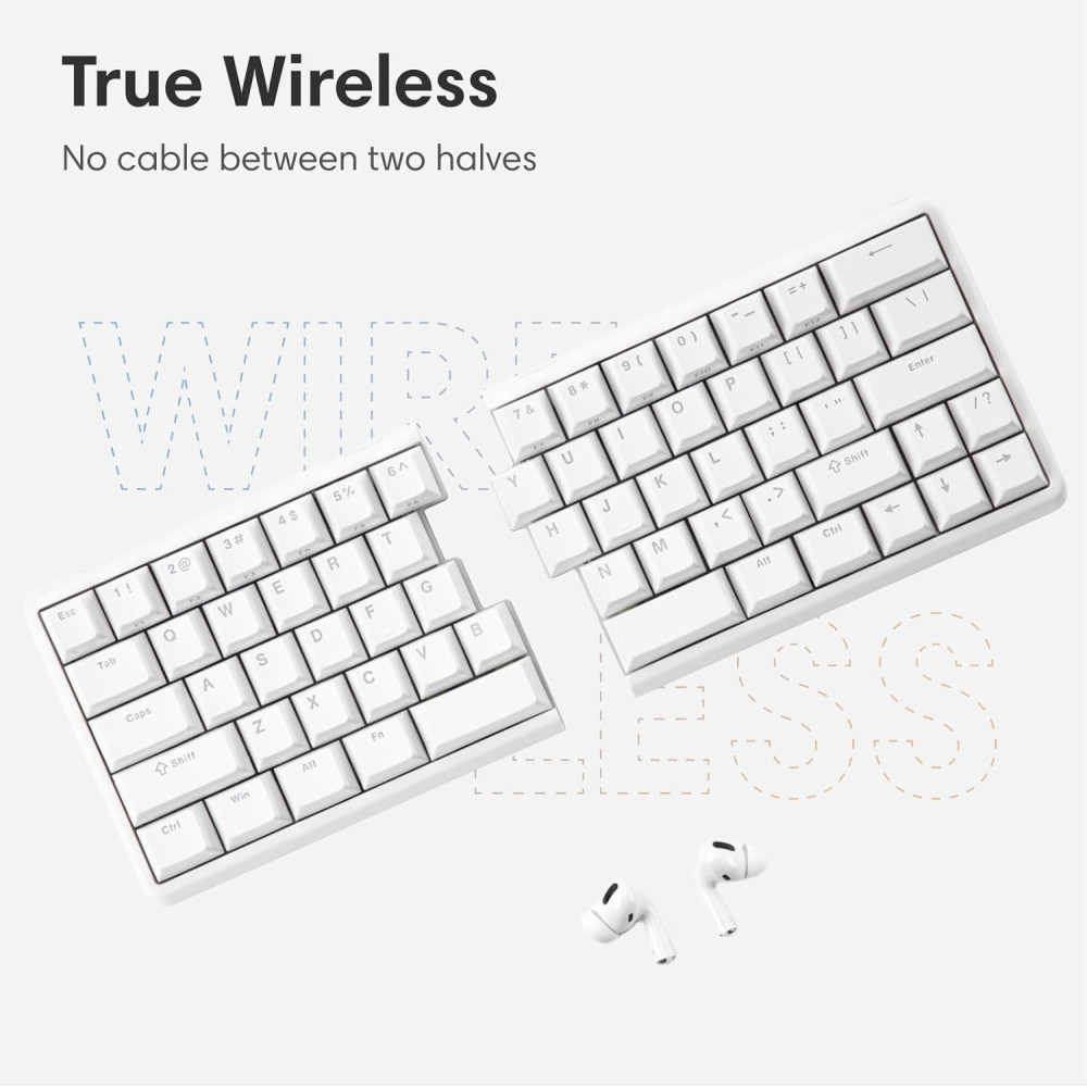 Wireless Ergonomic Split Mechanical Keyboard - Compact, Tactile, Hot ...
