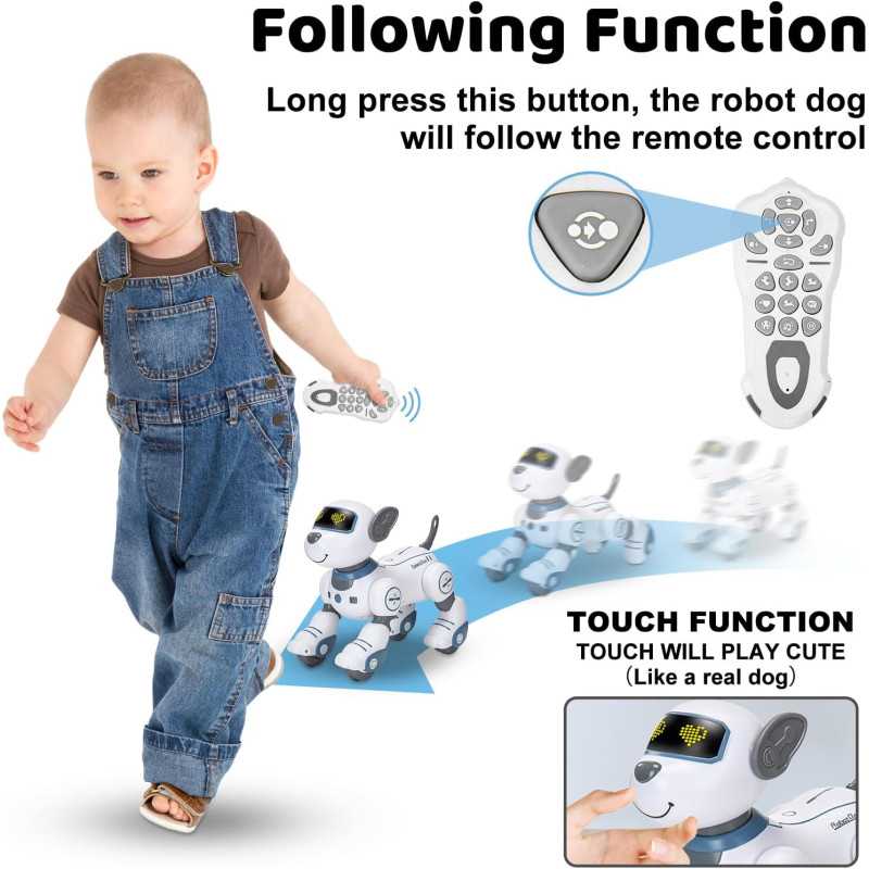Programmable Remote Control Robot Dog Toy – Interactive Puppy for Kids 3-8