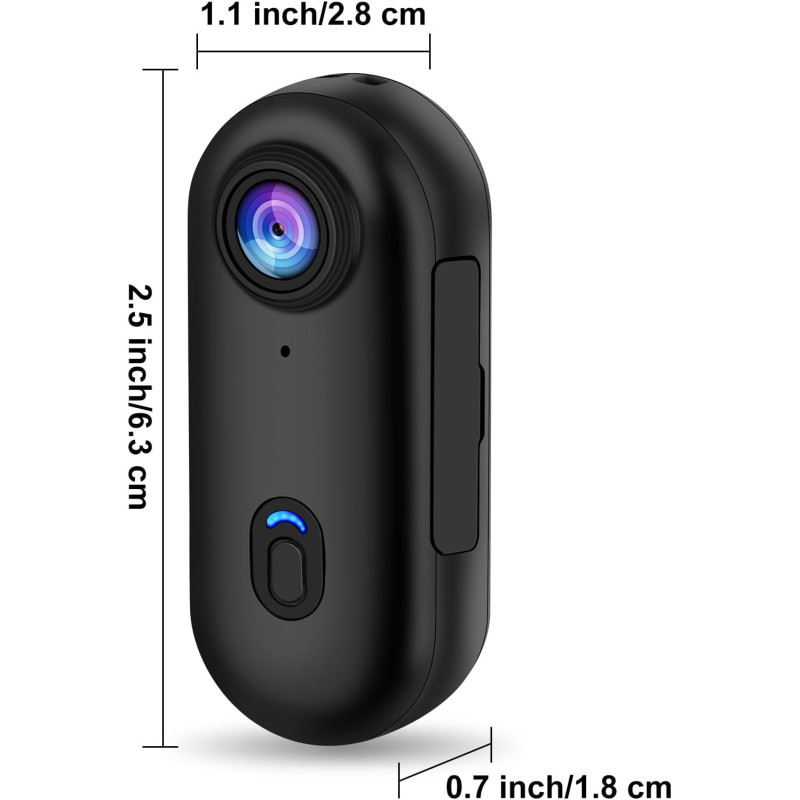 i3 4K Thumb Action Camera with Spring Clip – Portable POV Helmet Cam