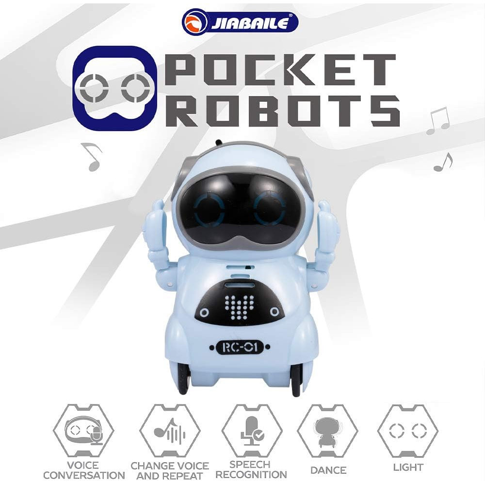 GoolRC Mini Pocket Robot – Interactive Voice, Dance & Singing Toy (Blue)