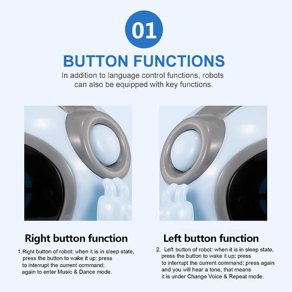 GoolRC Mini Pocket Robot – Interactive Voice, Dance & Singing Toy (Blue)