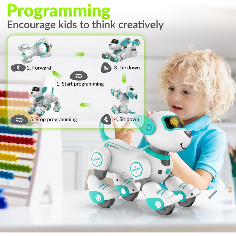 STEMTRON Programmable Robotic Pet Dog & Cat with Touch, LED & Music