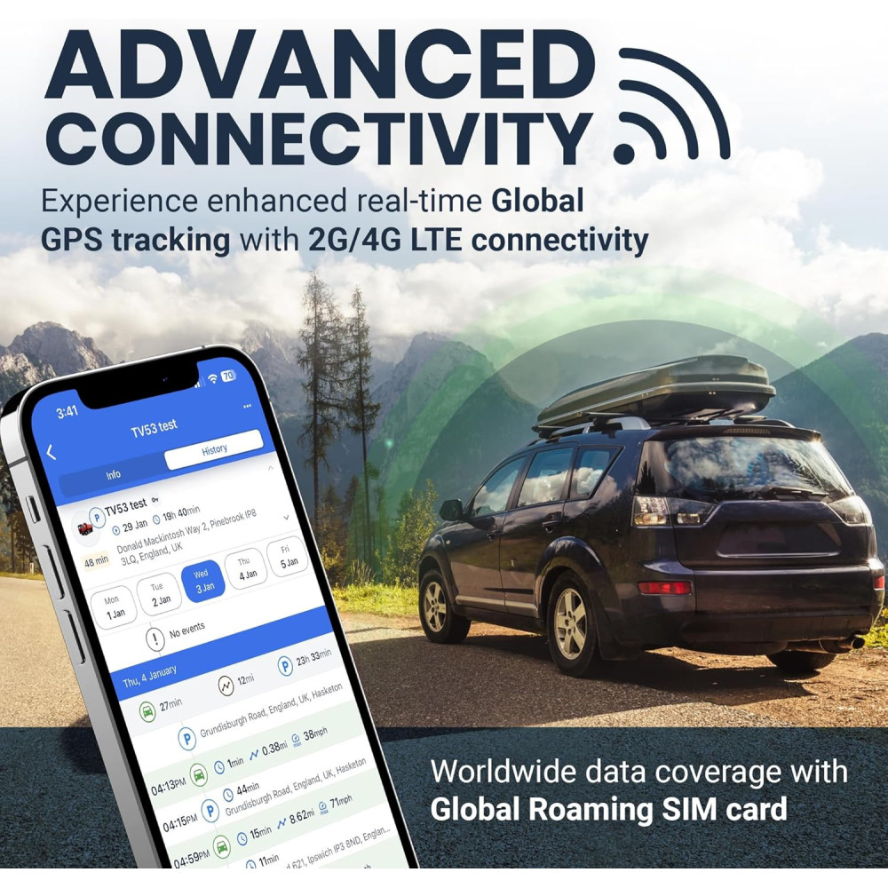 Truview TV130 4G GPS Tracker – Live Vehicle Tracking, Easy Install, No Fees