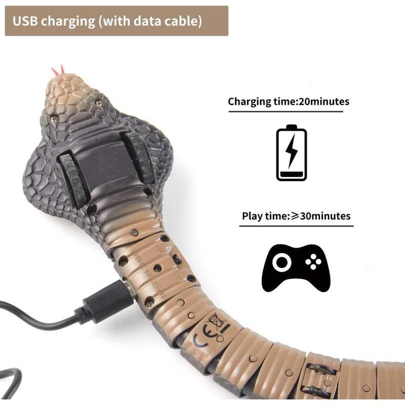 Realistic Remote Control Snake Toy – Prank Cobra with Infrared Sensor