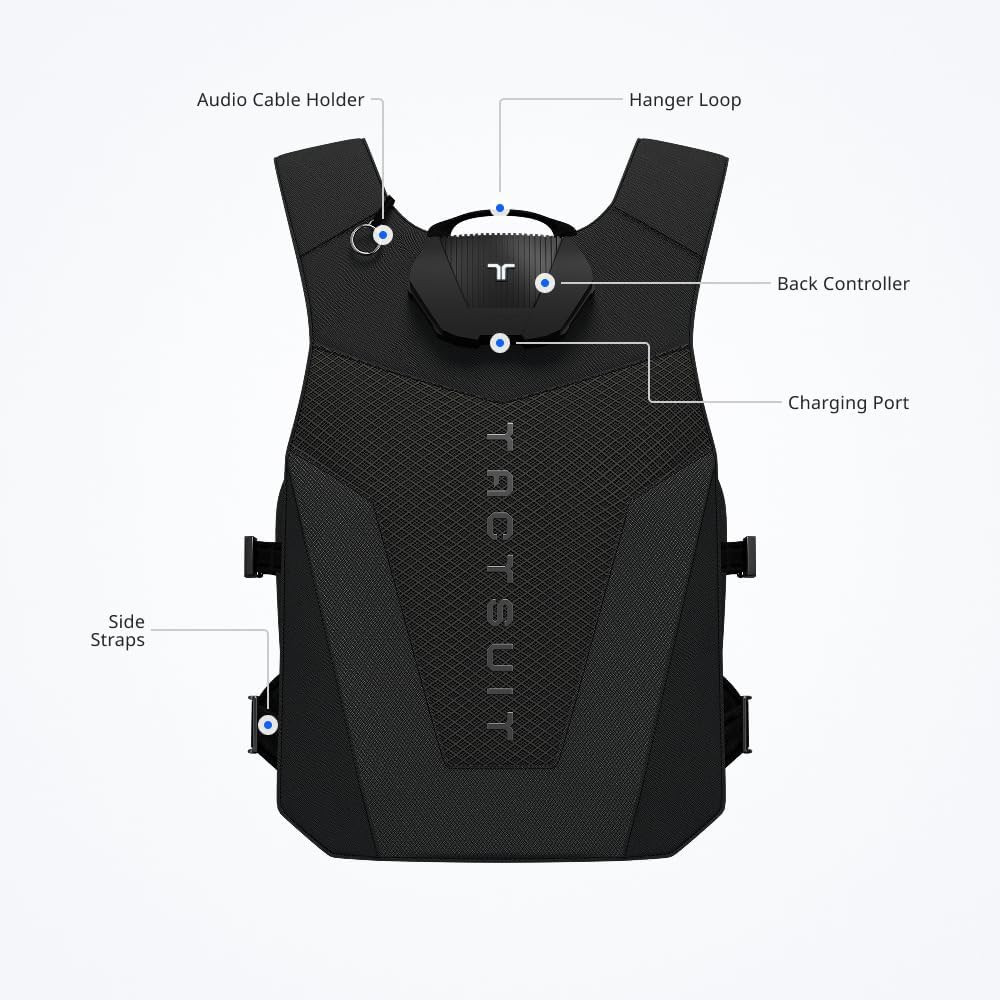 TactSuit Air Onyx: Lightweight Wireless Haptic VR Vest with 16 Motors