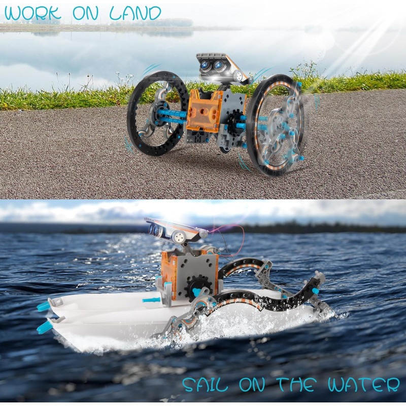 14-in-1 Solar Robot Kit for Kids, STEM Toy for Ages 8-12 | DIY Robot Gift