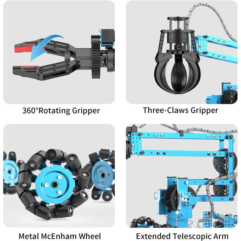 2-in-1 Remote Control Robot Arm Kit with 360° Gripper & Wheels – Best Gift