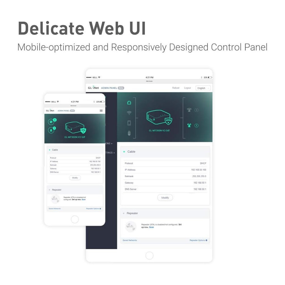 GL.iNet GL-MT300N-V2 Mango Mini Travel VPN WiFi Router – Portable & Easy Setup