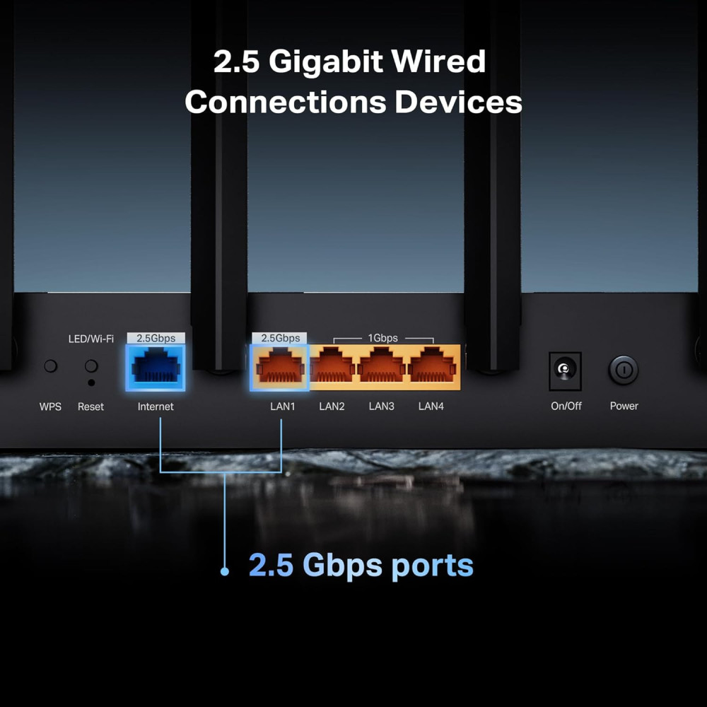 TP-Link Archer BE6500 Wi-Fi 7 Router | Dual 2.5Gbps, USB 3.0, 2400 Sq ...