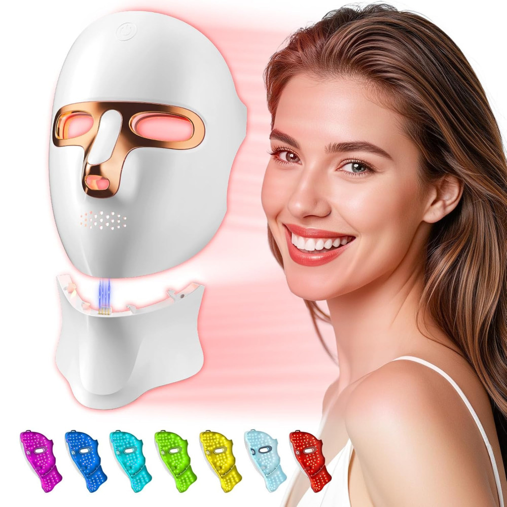 Red Light Therapy Mask for Face & Neck | USB-C LED Infrared Mask
